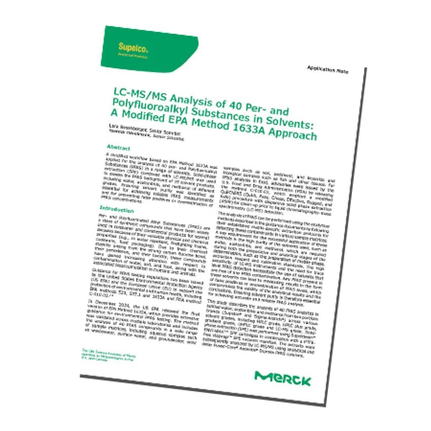 LC-MS/MS Analysis of 40 Per- and Polyfluoroalkyl Substances in Solvents ...